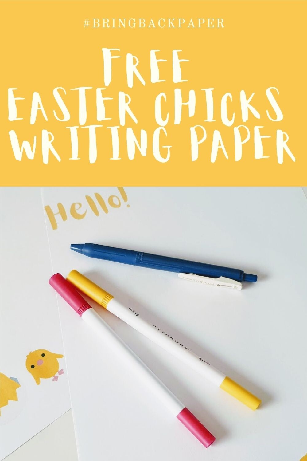 Free Easter Chicks Writing Paper - The Reading Residence